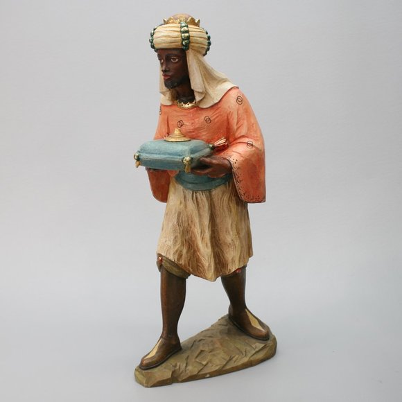 Holiday | 16 Tall Wooden Wiseman Nativity Carving Black Figure Pillow ...